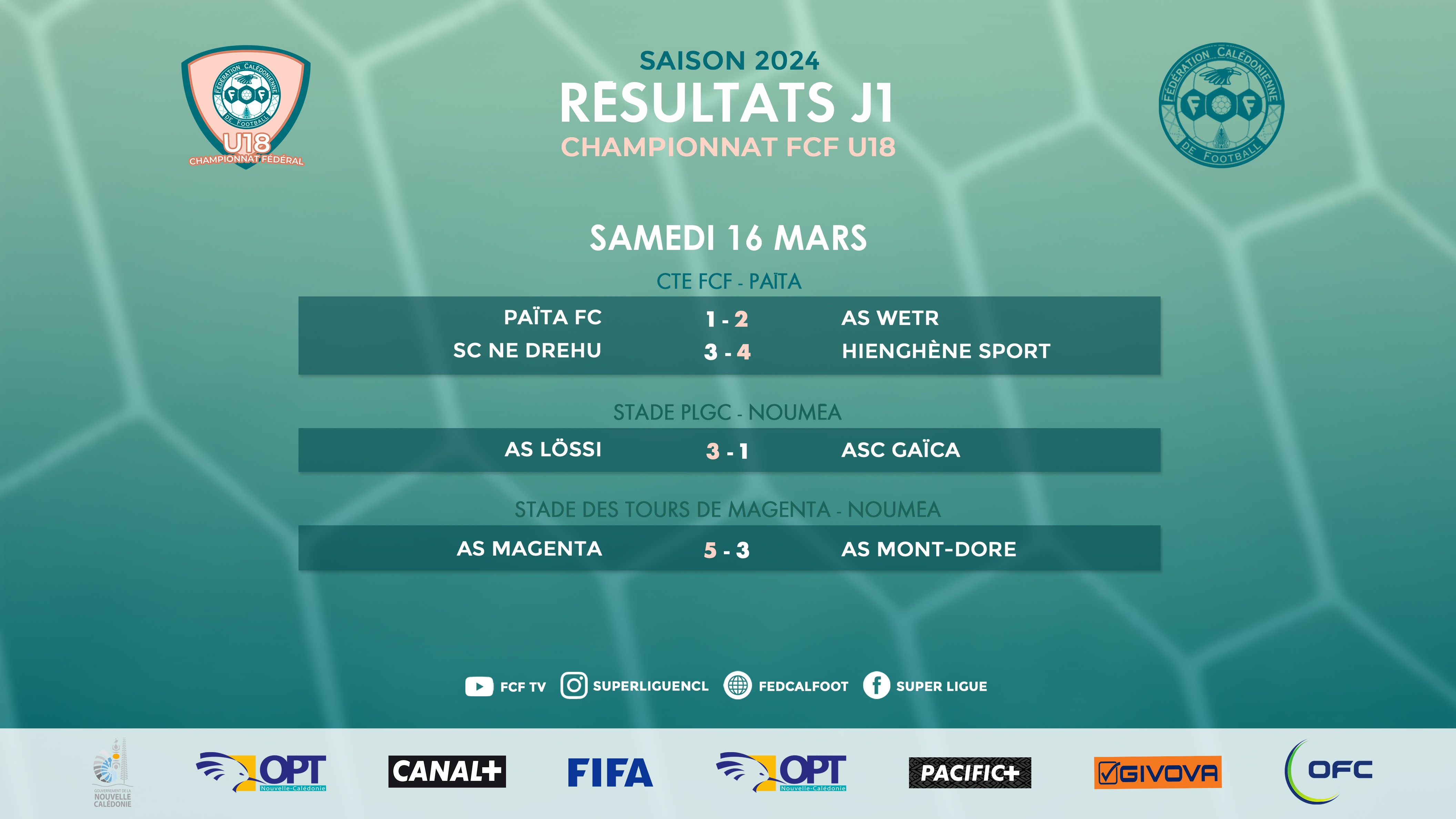Résultats du week-end | SUPER LIGUE J3 [Replay TV] + SL FUTSAL J3 + U18 Fédéral J1 (suite)